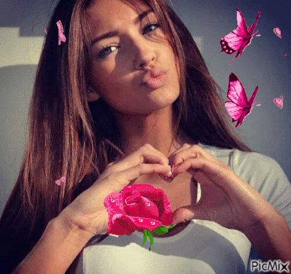 Милые гифки с воздушными поцелуями (100 картинок) ⋆ GifFun.ru